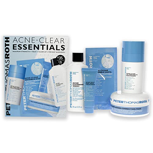 Peter Thomas Roth | Acne-Clear Essentials 5-Piece Kit | Acne Treatment For Face, Acne Skin Care Kit, 5 ct,5 Piece Set(Pack of 1)