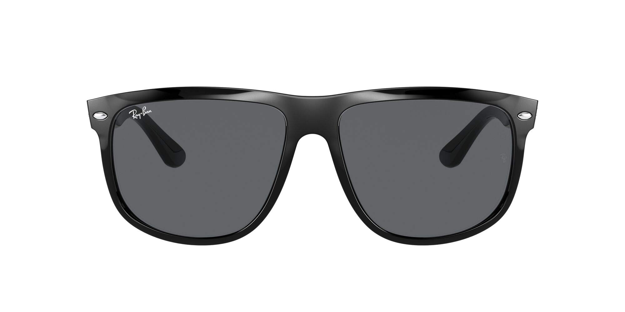 Ray-Ban RB4147 Boyfriend Square Sunglasses, Black/Dark Grey, 56 mm