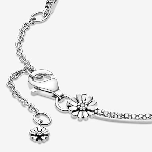 Pandora Sparkling Daisy Flower Bracelet, CZ Sterling Silver, 7.9"