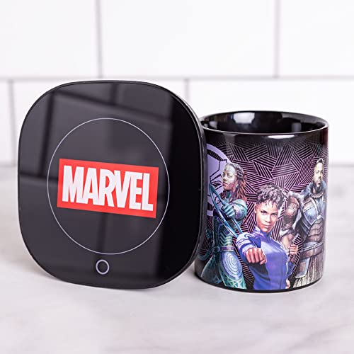 Uncanny Brands Black Panther Wakanda Forever Mug Warmer with Mug β Keeps Your Favorite Beverage Warm - Auto Shut On/Off
