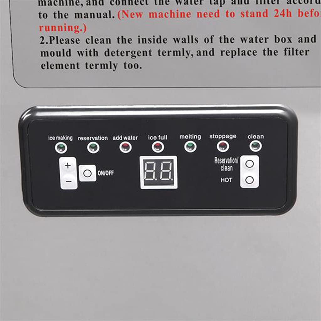 Zokop ZOKOP Commercial Ice Maker 110Lbs/24H, Stainless Steel Ice Machine with 24Lbs Ice Storage Capacity, Freestanding Under Counter ice Maker, Ideal for Home, Office, Restaurant, Bar, Coffee Shop
