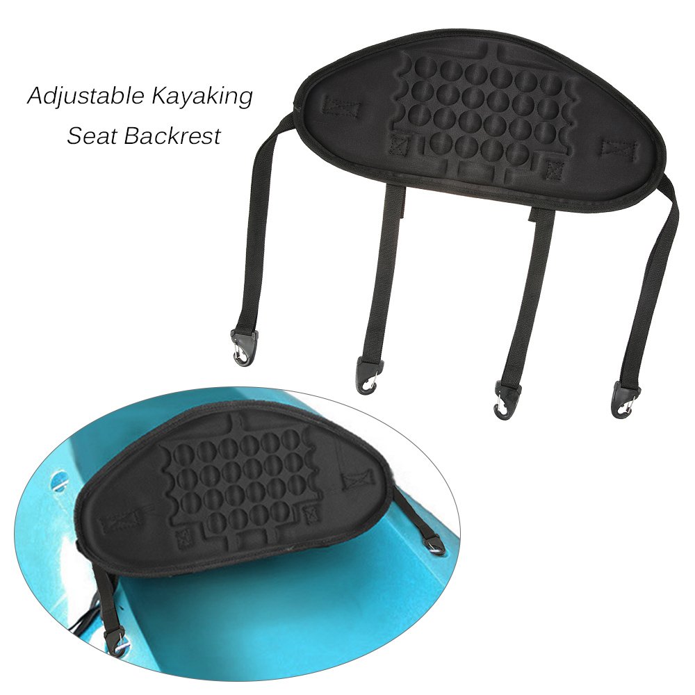 Lixada 1pc Adjustable Kayaking Canoeing Sit On Top Kayak Seat Back Rest Seat Backrest Support Back Pad Band Antiskid Cushiony Black