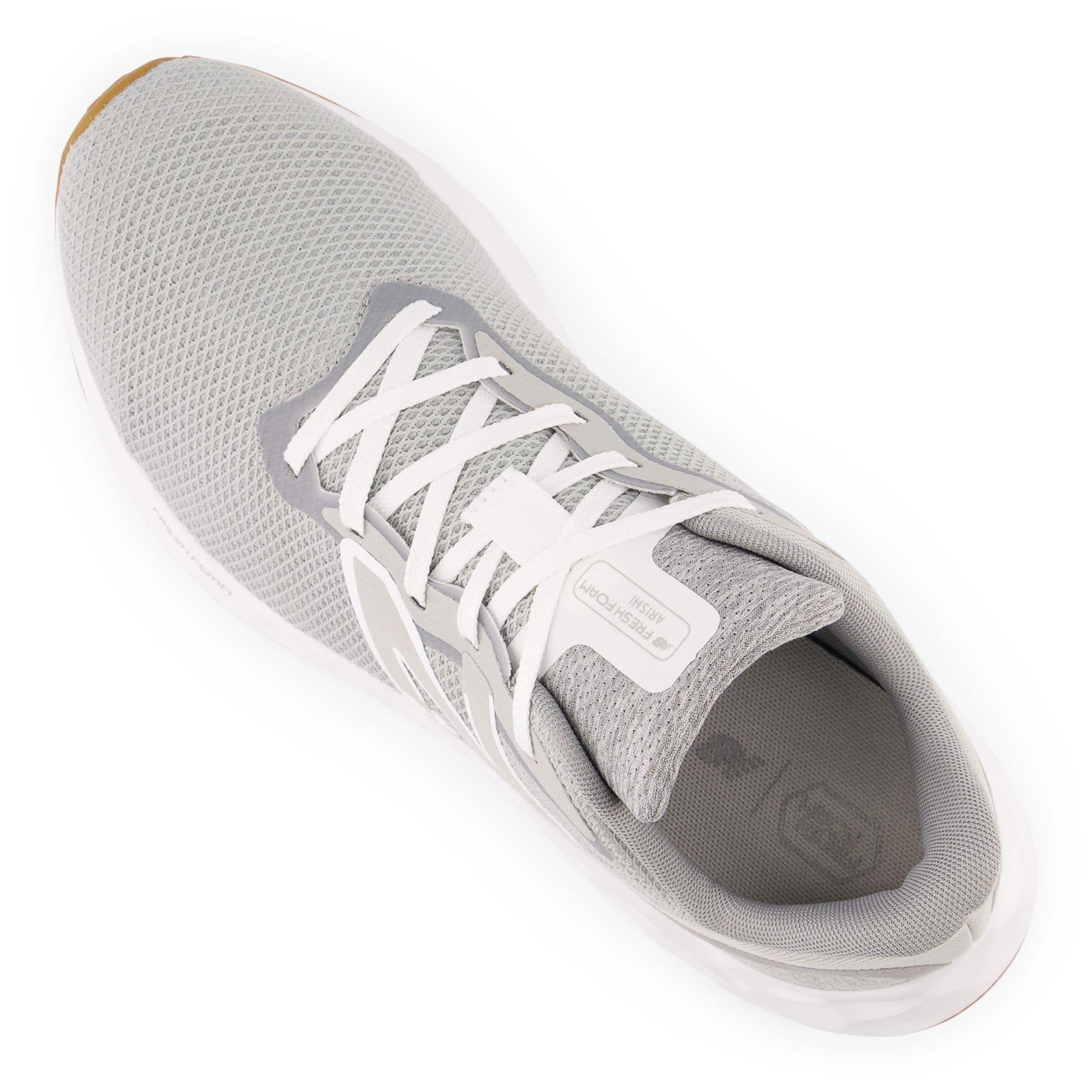 New Balance Men's Fresh Foam Arishi V4 Running Shoe, Grey/Gum, 10.5