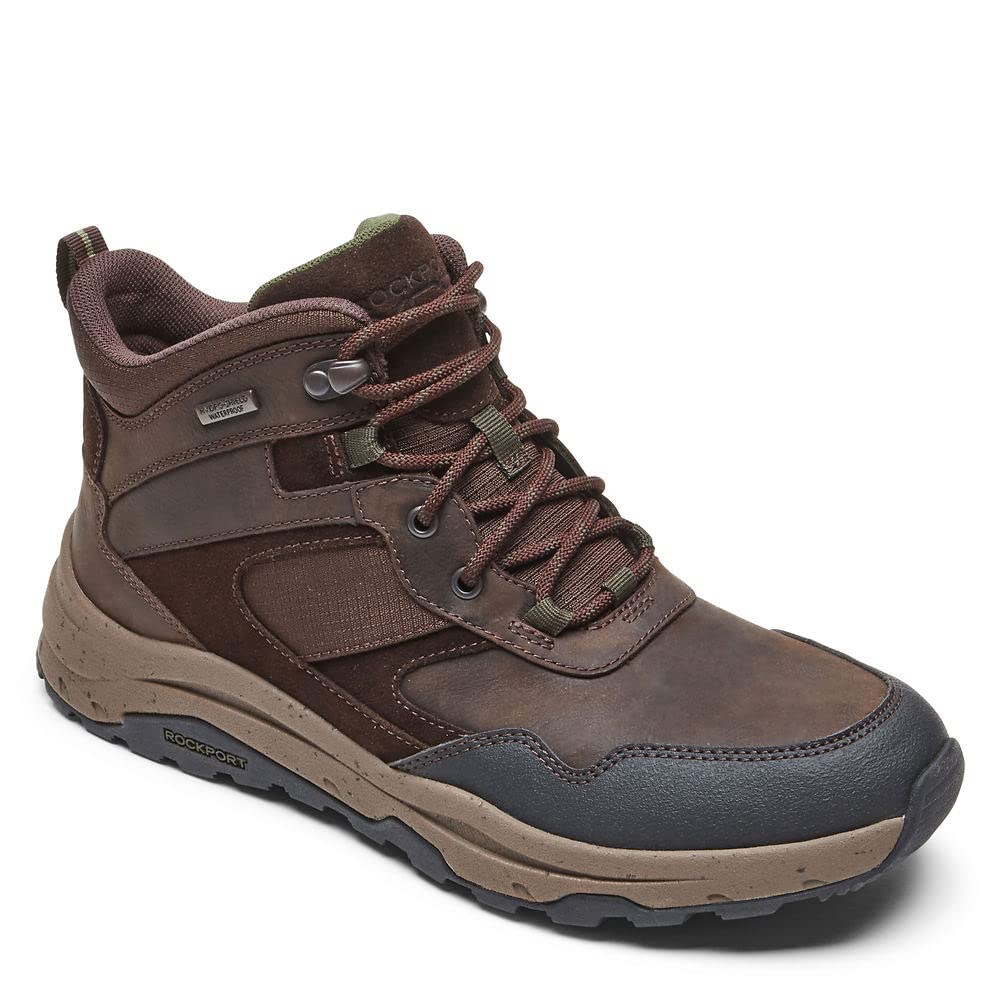 Rockport mens Xcs Pathway Waterproof Midboot Hiking Boot, Java Leather/Suede/Ripstop, 11.5 US