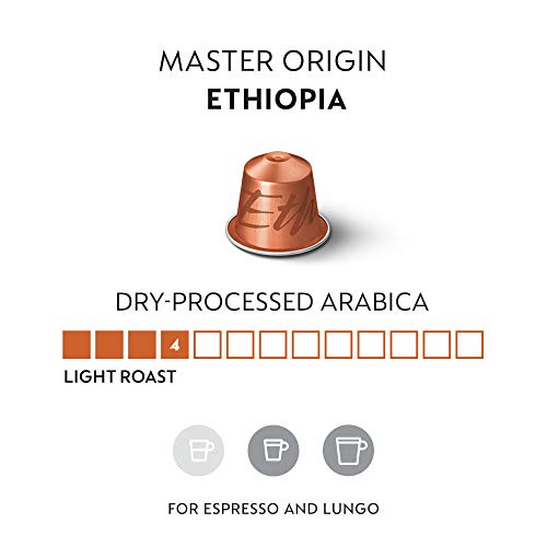 Nespresso Capsules OriginalLine, Ethiopia Master Origin ,Mild Roast Coffee, 50-Count Espresso Coffee Pods, Brews 1.35oz