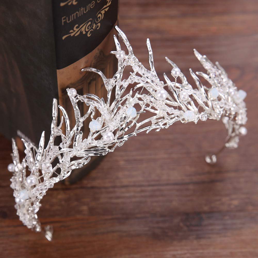 Miranda's Bridal Women's Bridal Tiaras Pageant Queen Crown Pearl Headbands for Shooting