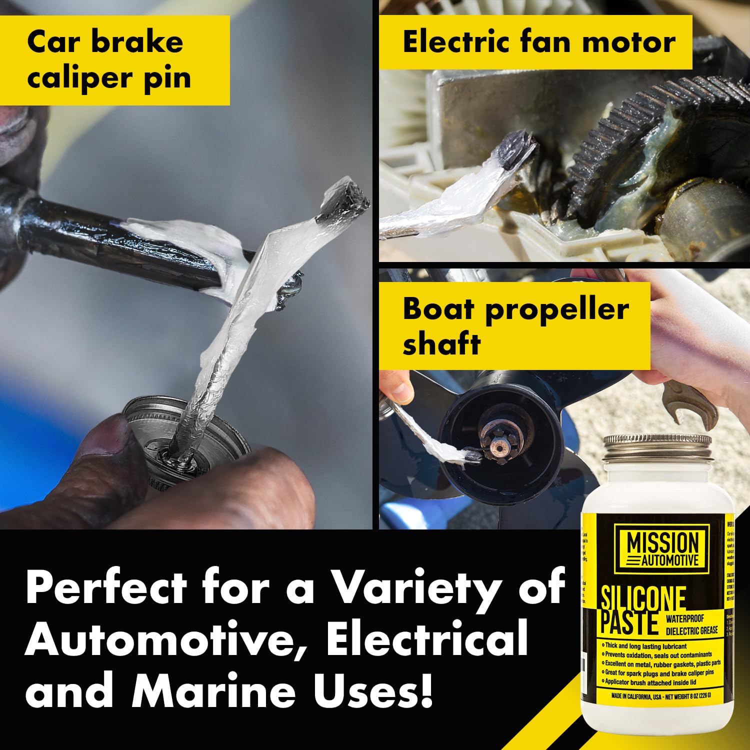 Mission Automotive Dielectric Grease/Silicone Paste/Waterproof Marine Grease (8 Oz.) Made in USA- Excellent Silicone Grease