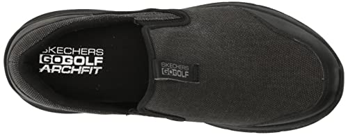 Skechers Men's Go Walk Arch Relaxed Fit Canvas Slip On Golf Shoe Sneaker, Black, 9