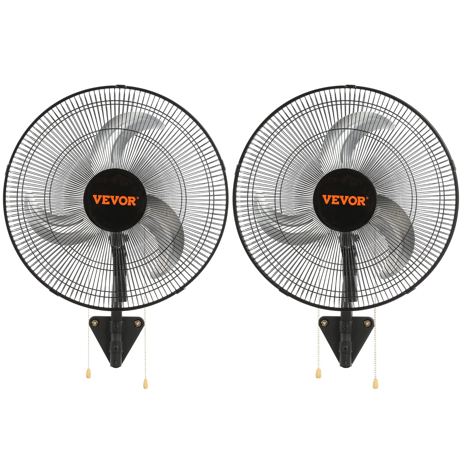 VEVOR 18 inch Wall Mount Fan Oscillating, 3-speed High Velocity Max. 4000 CFM Industrial Wall Fan for Indoor, Commercial, Residential, Warehouse, Greenhouse, Workshop, ETL Listed, 2-Pack