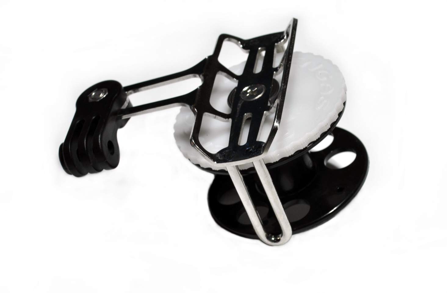 pelengas Spearfishing Speargun Reel Stanless Steel -Plastik with Camera Mount (Black-White)