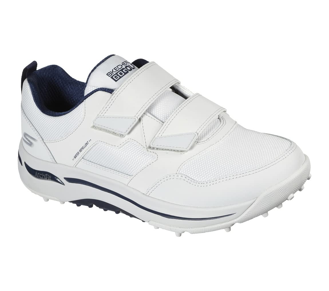 Skechers Men's Arch Fit Golf Shoe Sneaker, White/Navy 2 Strap, 11 Wide