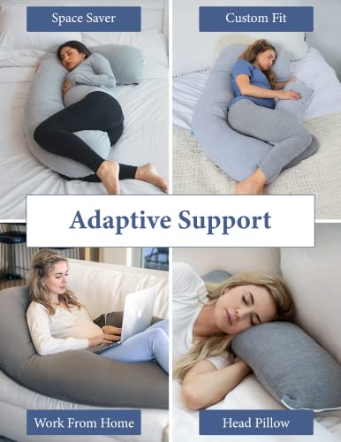 Pharmedoc Pregnancy Pillows, U-Shape Full Body Pillow β Removable Cooling Cover -Dark Grey β Pregnancy Pillows for Sleeping β Body Pillows for Adults, Maternity Pillow and Pregnancy Must Haves