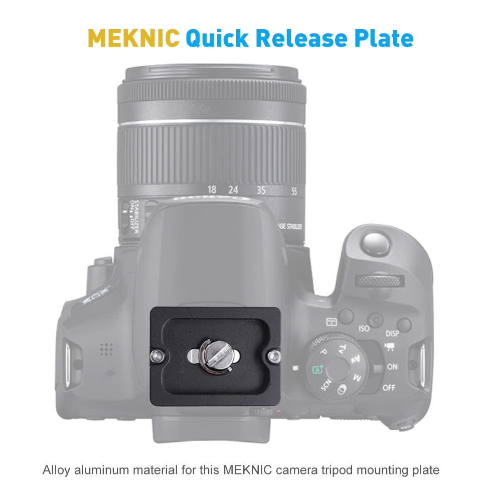 MEKNIC Camera Quick Release Plate PU50 2 Pieces QR Small Plate with 1/4"-20 Screw,Tiny Universal Quick Release Plate for Arca Swiss Standard Clamp for DSLR Camera Tripod Ballhead