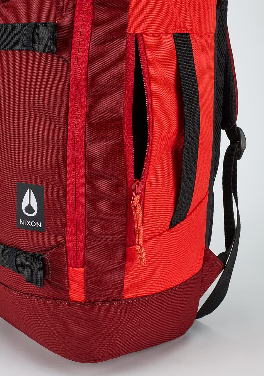 NIXON Hauler 25L Backpack - Burgundy/Fire - Made with REPREVE® Our Ocean™ and REPREVE® recycled plastics.