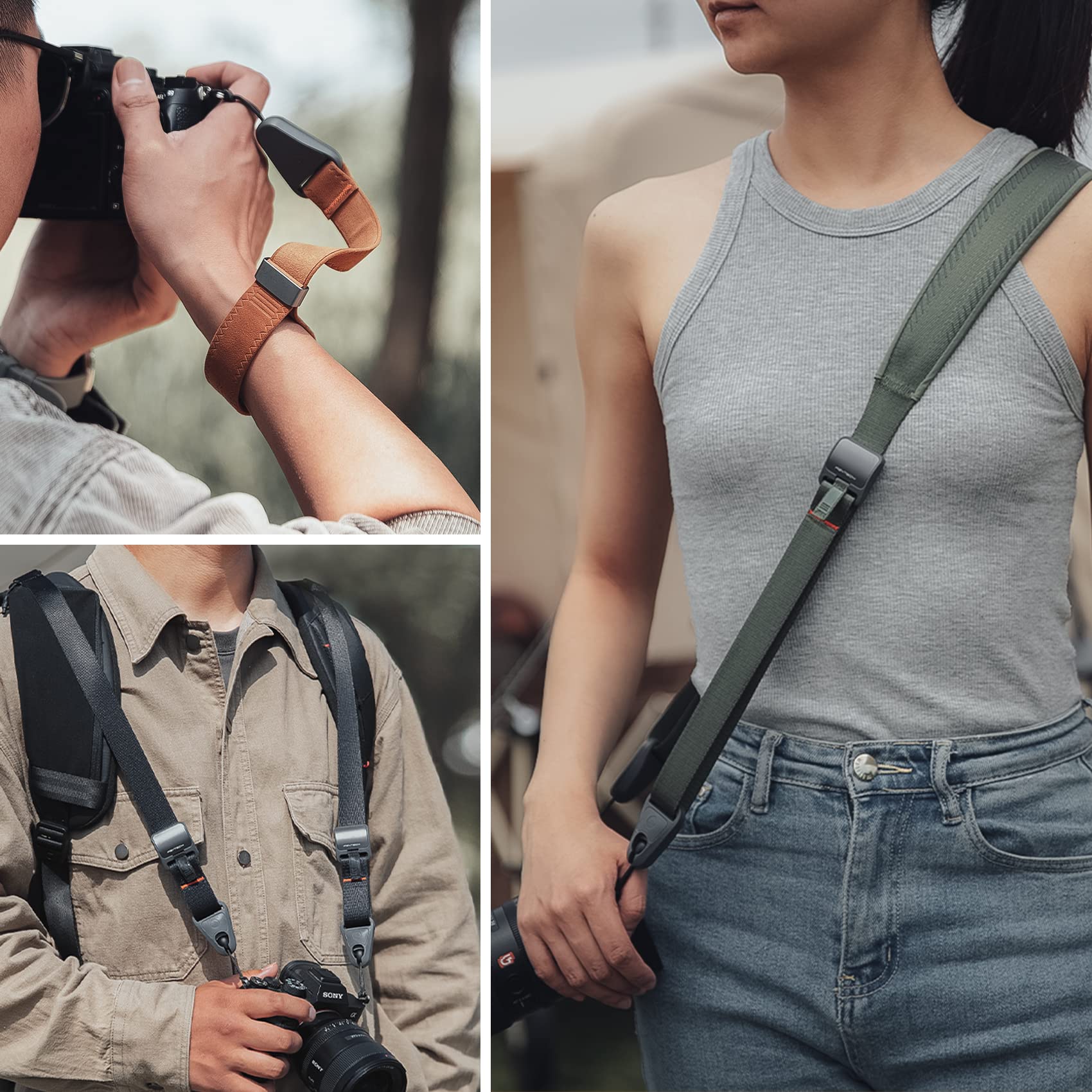 PGYTECH 2.1" Wide Camera Shoulder Strap with Quick Release Plate Wide Camera Neck Straps Long for Photographers Adjustable for DSLR SLR (Night Black)
