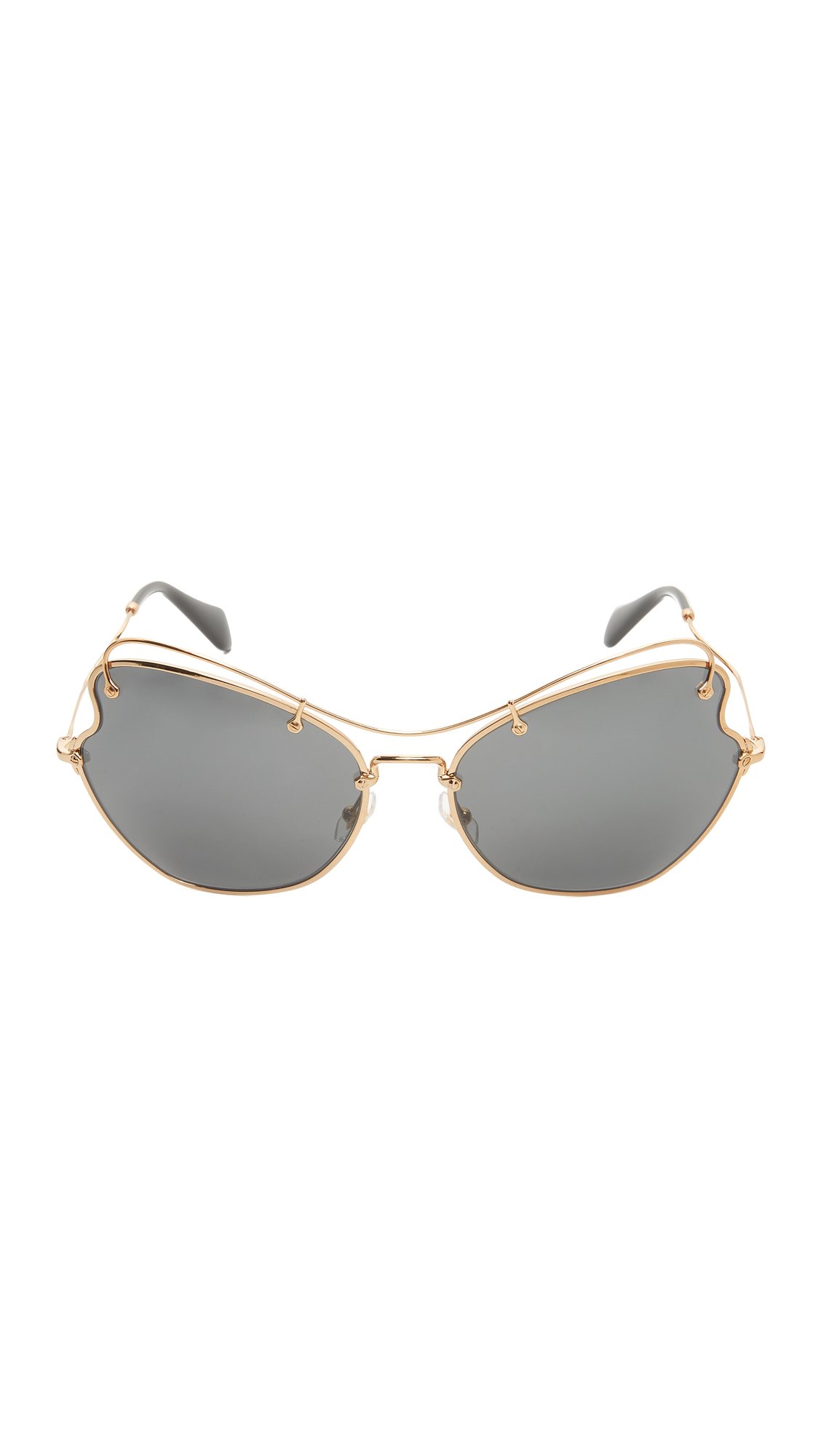 Miu Miu MU 56RS - 7OE1A1 Sunglasses ANTIQUE GOLD w/GREY 65mm