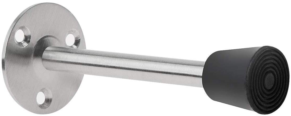 PENCK Door Stop Wall Mount Door Stopper 4.5inch 201 Stainless Steel Doorstop Protective Door and Wall Rubber Tip Design Mute