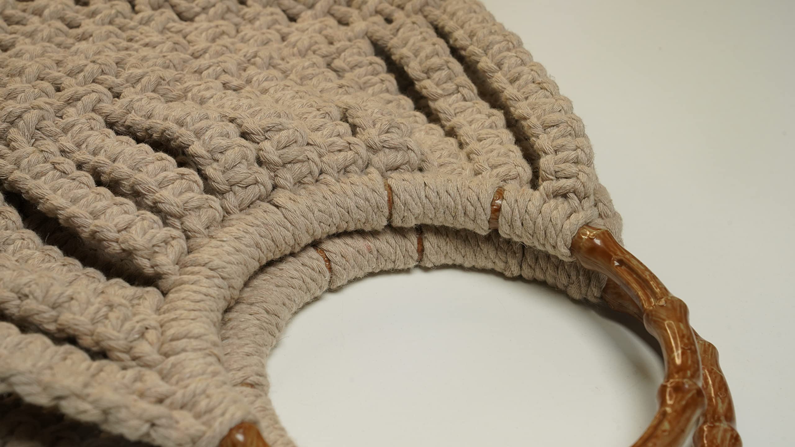 Wicker Purses for Women, Handmade Straw Bag, Cotton Handmade Handbag (Khaki)