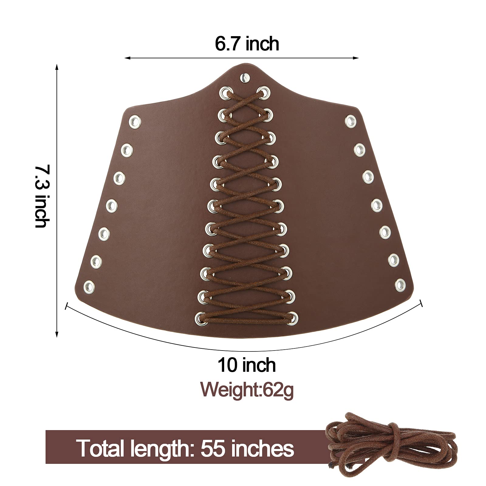 SATINIOR 3 Pieces Women Renaissance Corset Belts with Leather Gauntlets Stretch Elastic Belt for Halloween Women Costume(Brown,Medium)
