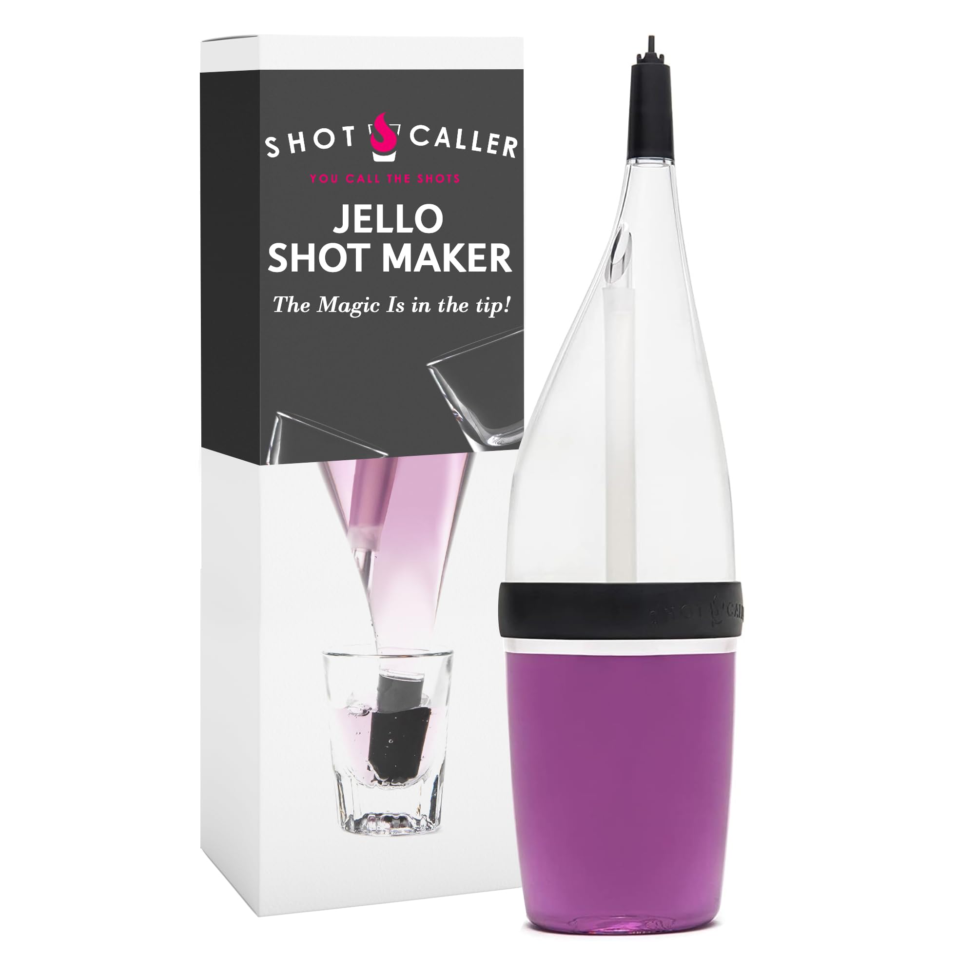 Shot Caller Jellinator Jello Shot Maker, Beverage Bottle & Shot Pourer 20 FL OZ Jello Shot Dispenser Bartending Accessories Store & Pour Shot Holder for Bar Top