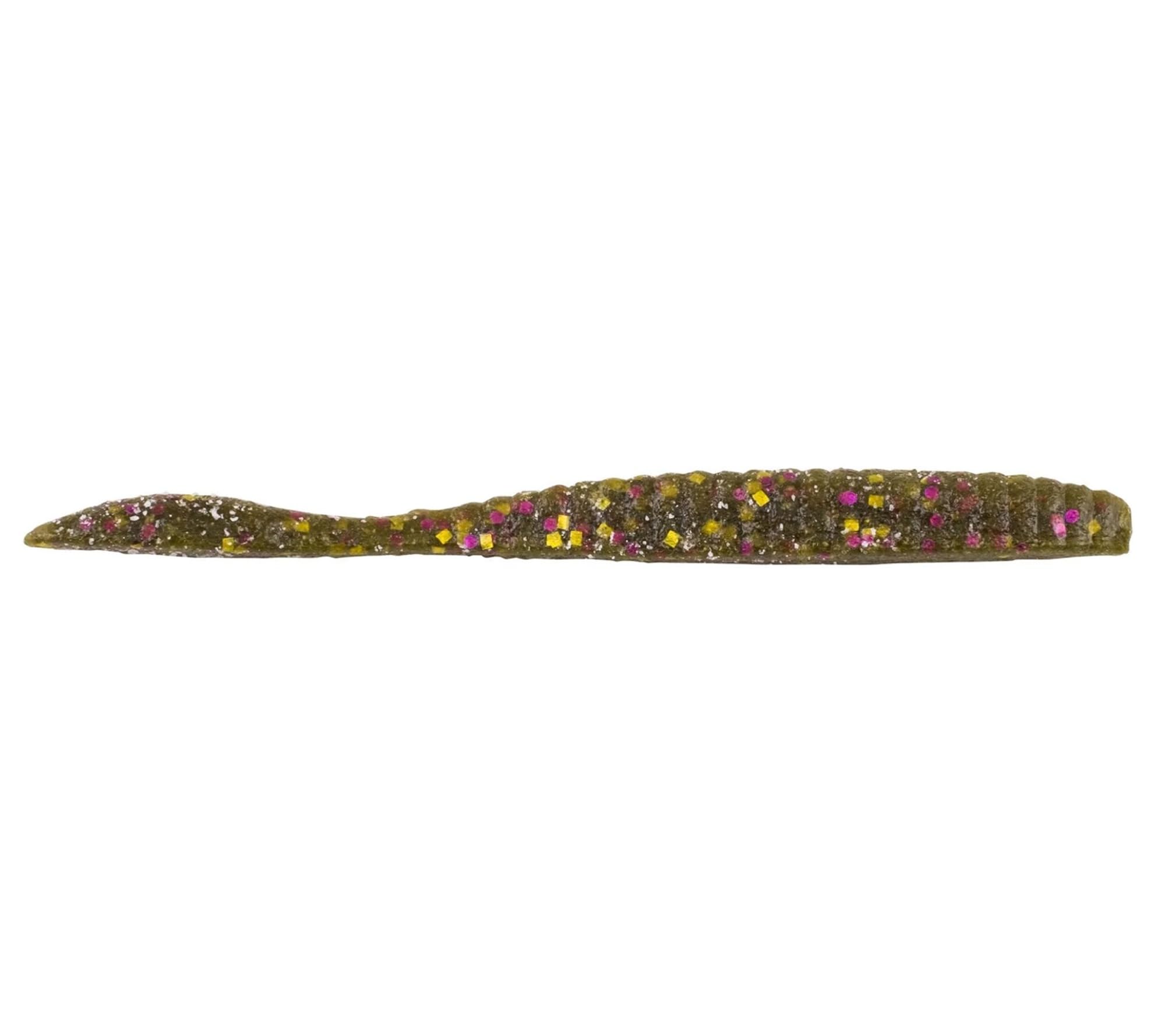Powerbait Berkley MaxScent Flat Worm 30 Pack (Green Pumpkin)