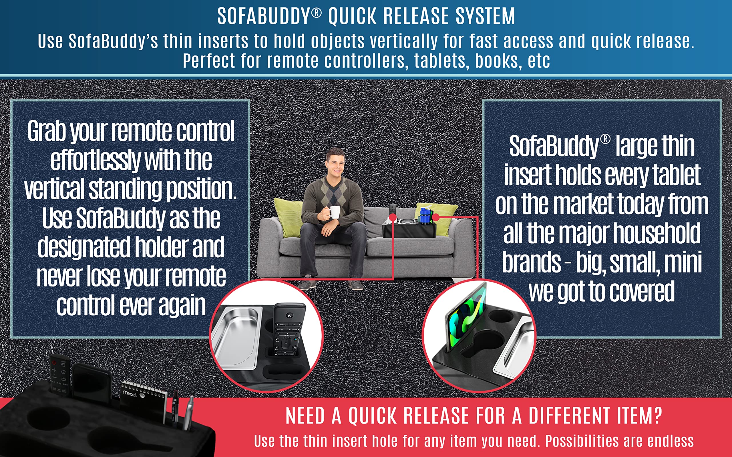 Sofa Buddy - Convenient Couch Cup Holder, Couch Caddy, Sofa Cup Holder. The Perfect Couch Accessory