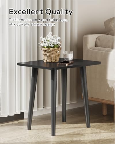 MIRROTOWEL Side Table, Small Table, Modern Home Decor Bedside Table for Living Room Bedroom Balcony Office,Easy to Assemble(Black)