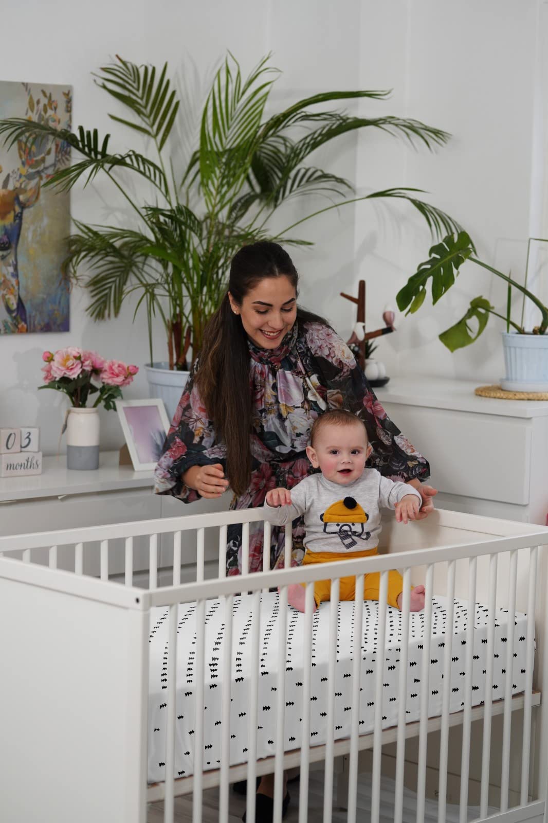 Pack n Play Sheets – Premium Pack and Play Sheets 4 Pack – 100% Super Soft Jersey Knit Cotton Playard Mattress Portable Playpen Sheet – Fitted Play Yard Mini Crib Sheets for Boy & Girl (24 x 38 x 5)