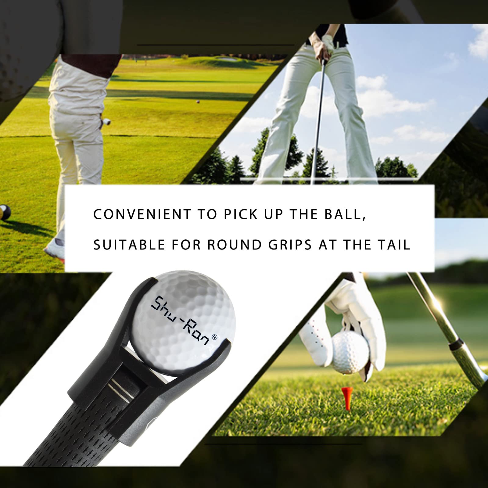 Shu-Ran 5Pcs Golf Ball Retriever Golf Ball Picker Upper Golf Ball Pickup Tool for Putter 4 Prongs Golf Ball Grabber