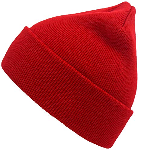 Paladoo Slouchy Winter Hats Knitted Beanie Caps Soft Warm Ski Hat (2pack White/red)