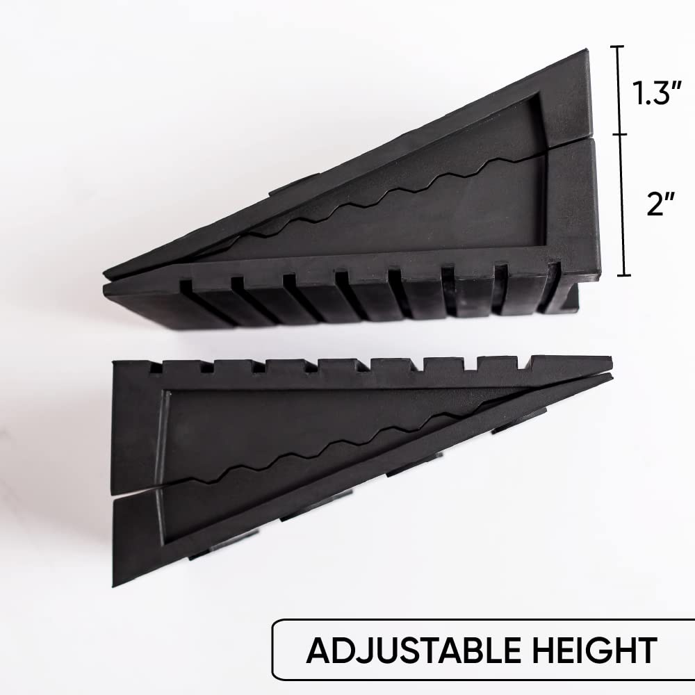 Squat Wedge Block | Slant Board for Squats, Heel Elevated, 2 Pairs (4 pieces) Non-Slip, Weight Lifting Calf Stretcher, Improve Mobility Balance and Strength Performance