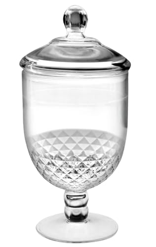 Moflekja Apothecary Jar with Airtight Lid in Premium Acrylic Plastic, Decorative Weddings Candy Buffet, Elegant Storage Jar, 50-Ounce