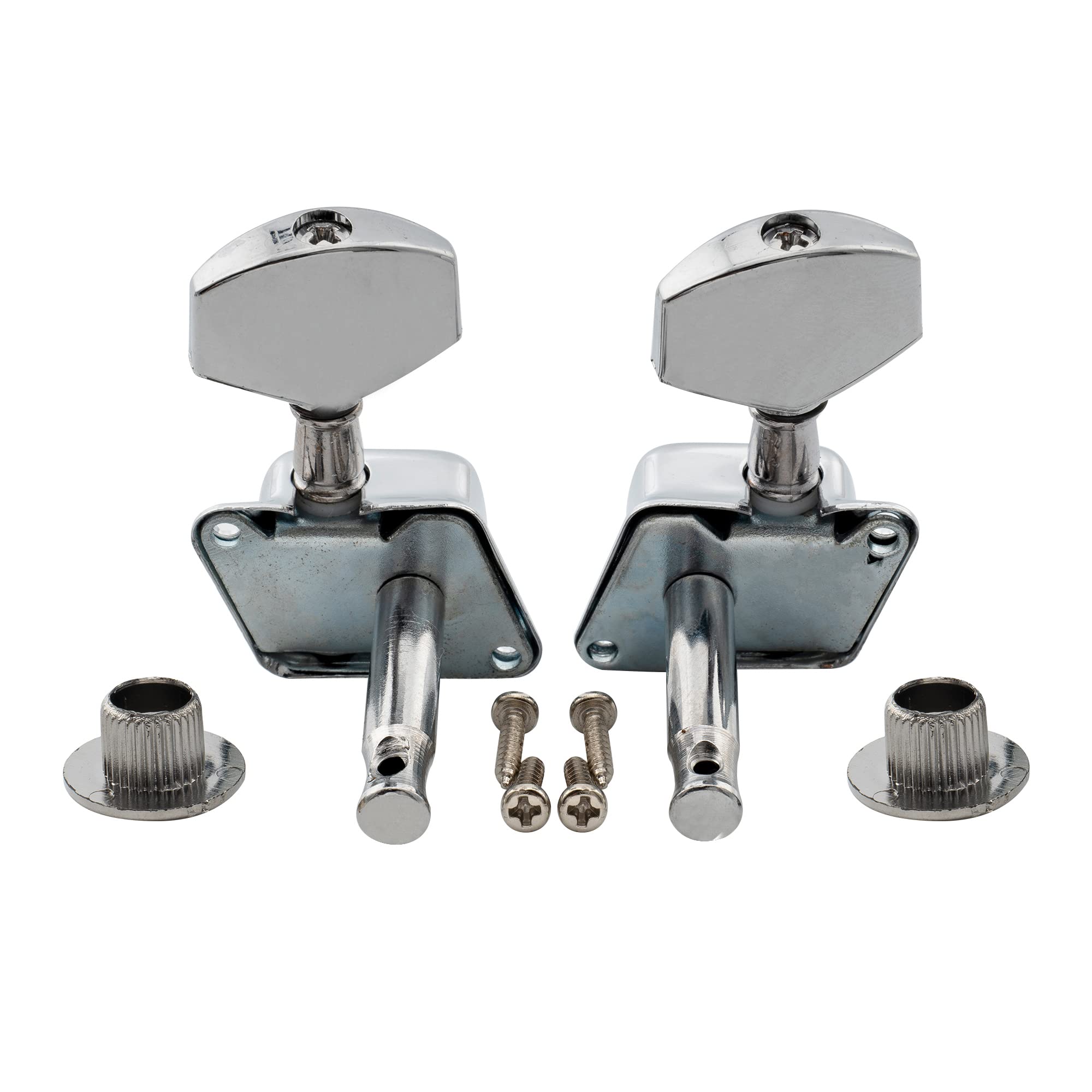 Musiclily 3L+3R Semi-closed Guitar Tuners Guitar String Tuning Pegs Keys Machine Heads Set for Epiphone Les Paul SG Style Electric Guitar or Acoustic Guitar Replacement, Chrome