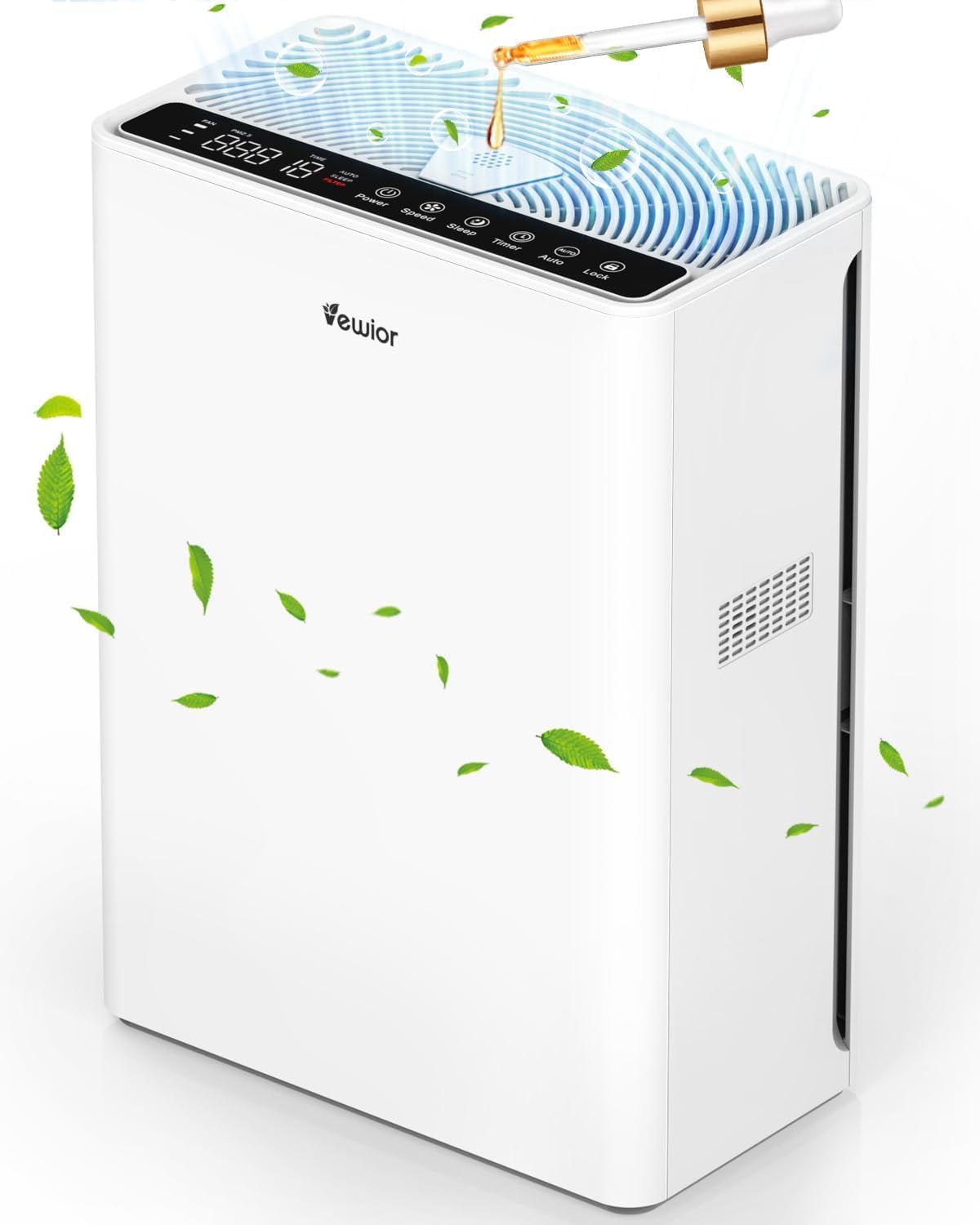 VEWIOR Air Purifiers For Home Large Room and Electric Spin Scrubber with Display and 3 Adjustable Angle 2 Speeds 5 Replaceable Brush Heads, Power Shower Scrubber with E
