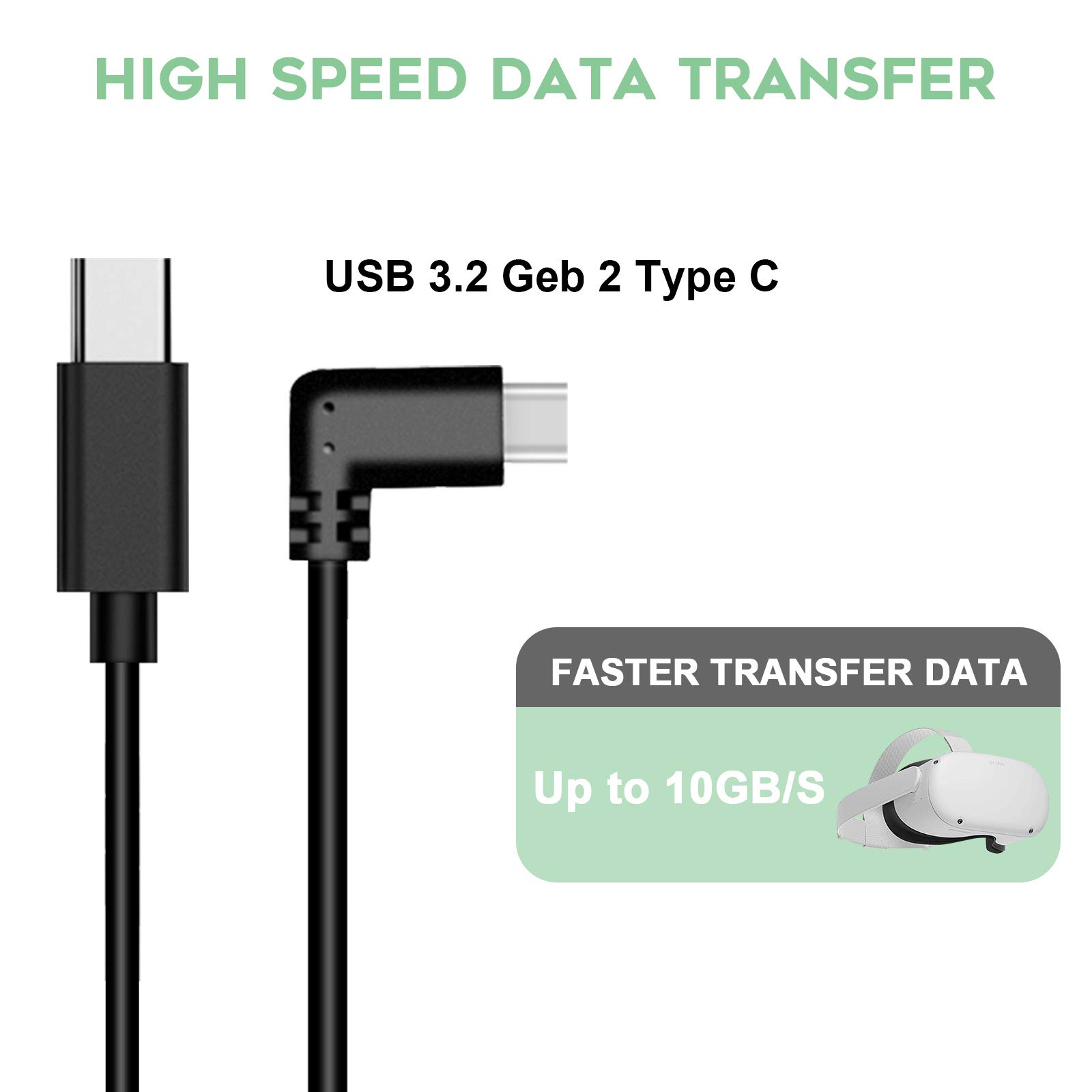 Orzero Total 6M / 20Ft Type C Stable Data Cable Compatible for Quest 2, Quest Link Steam VR, Extension Cable with Relay Amplifier Chip and USB 3.2 Gen 1 Cable(Cable Only)
