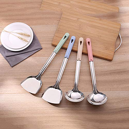 LMMDP 4pc Cooking Tool Stainless Steel Kitchen Utensils Full Set of Cookers Stir-fry Shovels Spoons