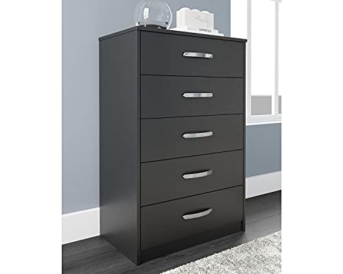 Signature Design by Ashley Finch Contemporary 5 Drawer Chest of Drawers, Black