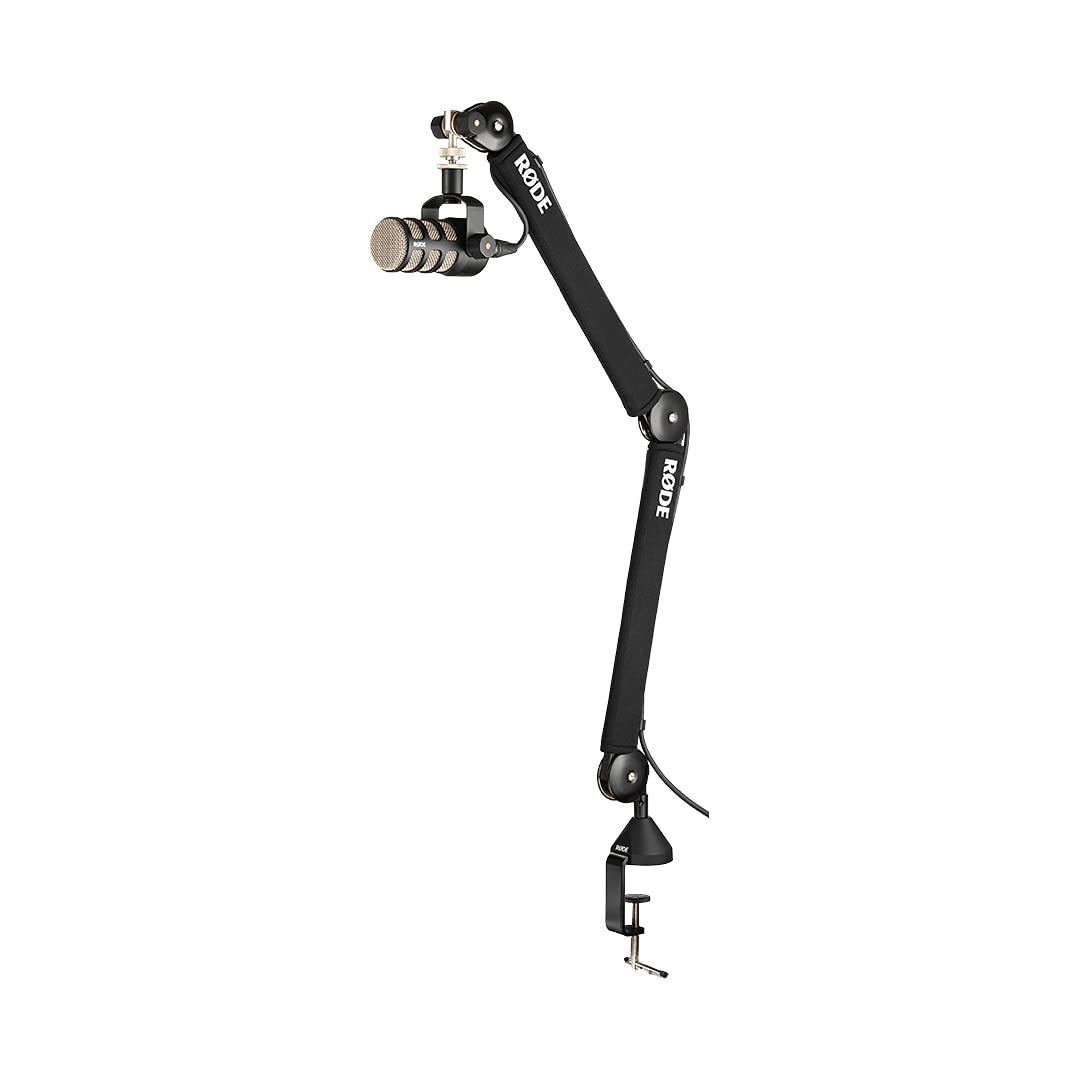 Rode PSA1+ Pro Studio Boom Arm for Podcasting and Streaming with Gator Microphone Pop Filter and StreamEye Polishing Cloth