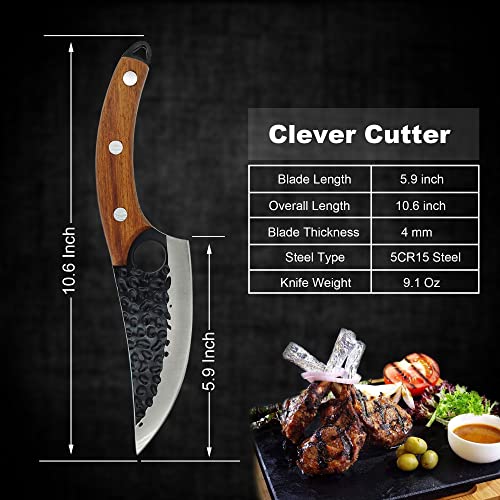 Viking Knife Caveman Ultimo Knife,Cleaver Super Sharp with Sheath Steel Butcher for Meat,Handmade Japanese Chef Knife, Forged Meat Cleaver knife,Camping, BBQ Chef knife
