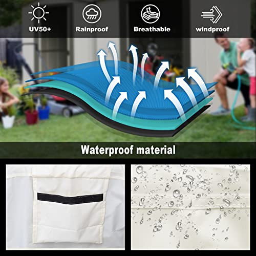 XYZCTEM Heavy Duty Waterproof Universal Generator Cover 38 x 28 x 30 inch - fits up to Most Generators 5500-15000 Watt, Beige & Khaki