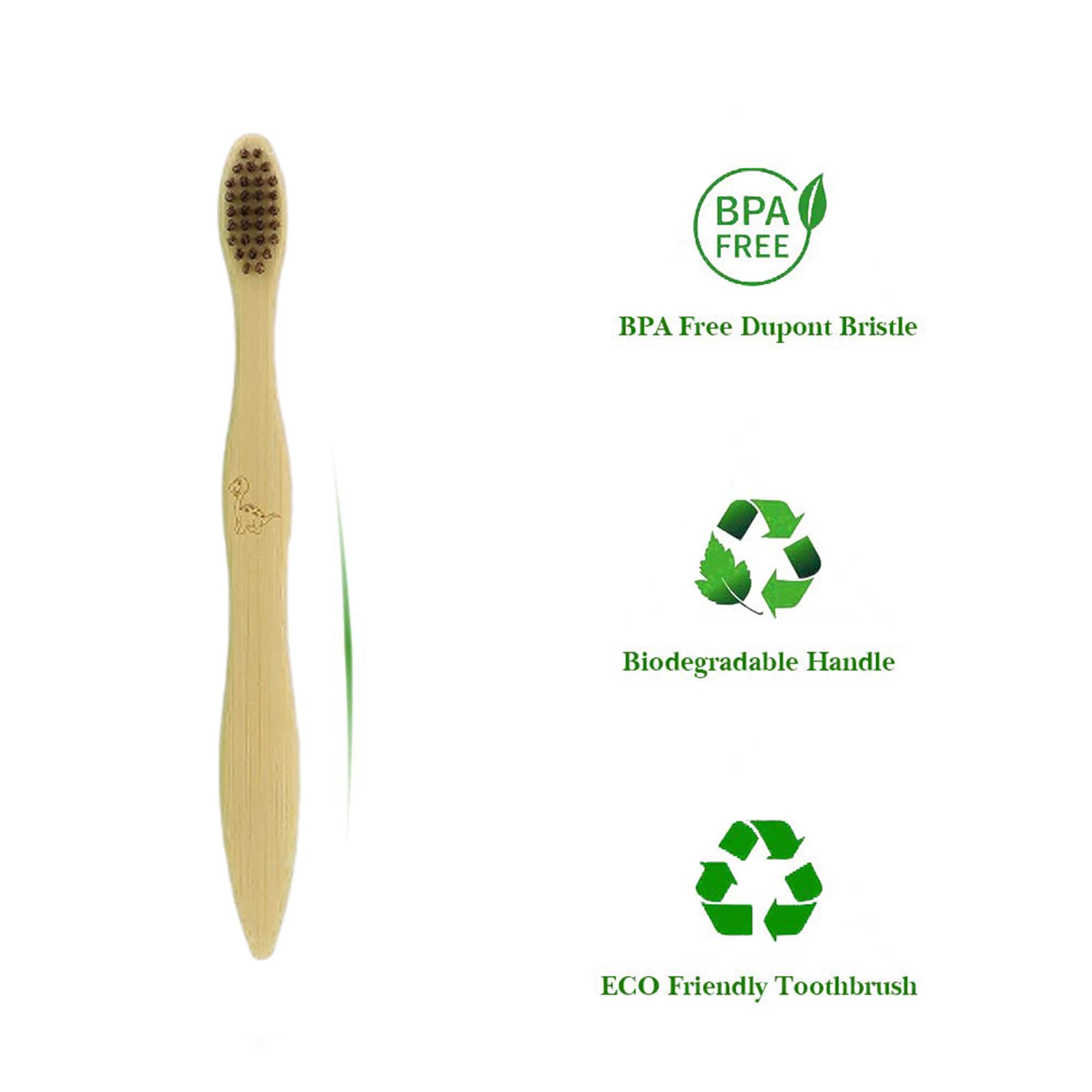 VICROAD Kids Bamboo Toothbrushes BPA Free Soft Bristles Toothbrushes Eco-Friendly, Natural Bamboo Toothbrush Set Biodegradable, Compostable & Organic Charcoal Wooden toothbrushes(10 Pack