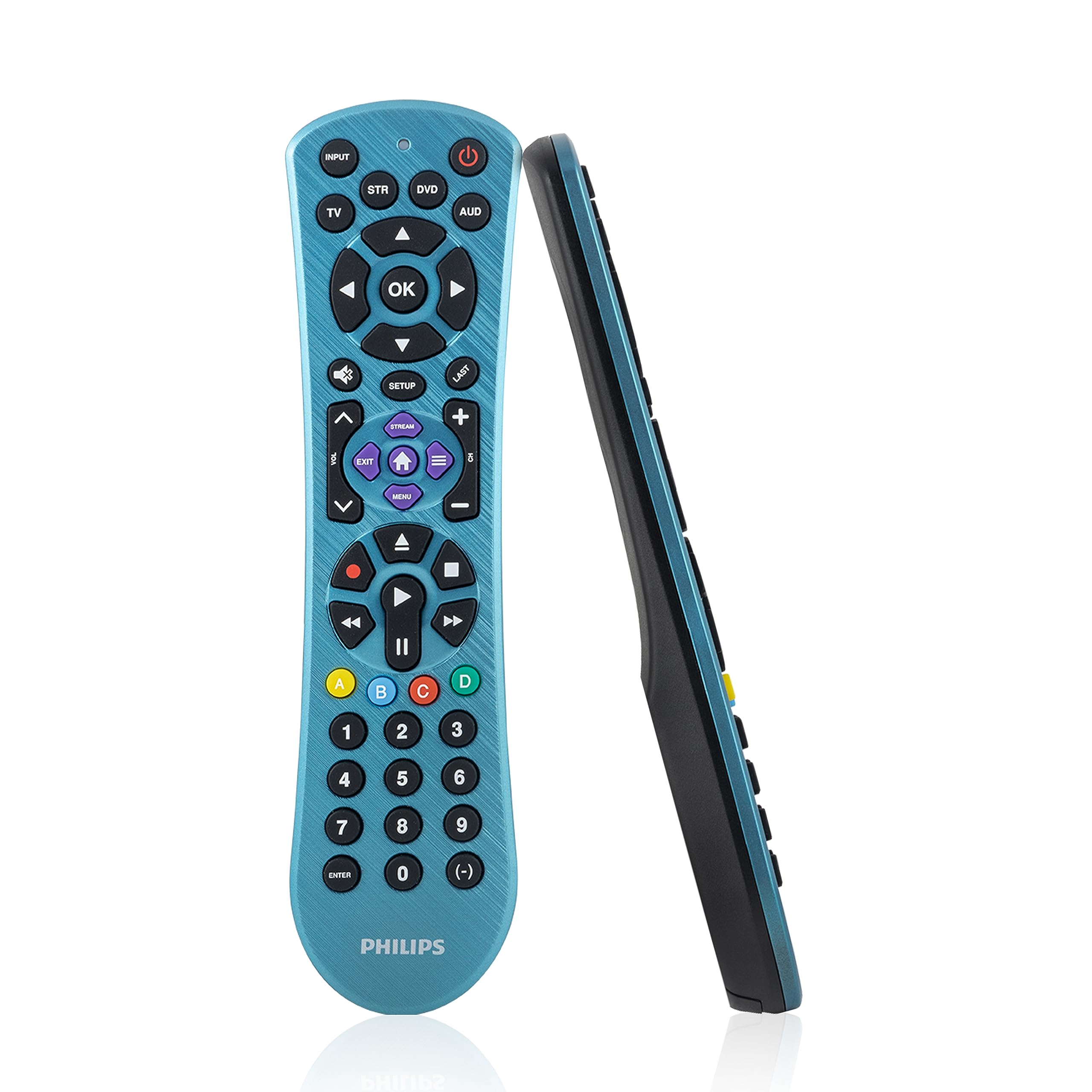 Philips Universal Remote Control, Universal TV Remote Replacement, Samsung TV Remote Control Universal, for Roku Remote Replacement, Vizio, LG, Sony, Apple TV, Smart TVs, 4 Device, Blue, SRP4229B/27