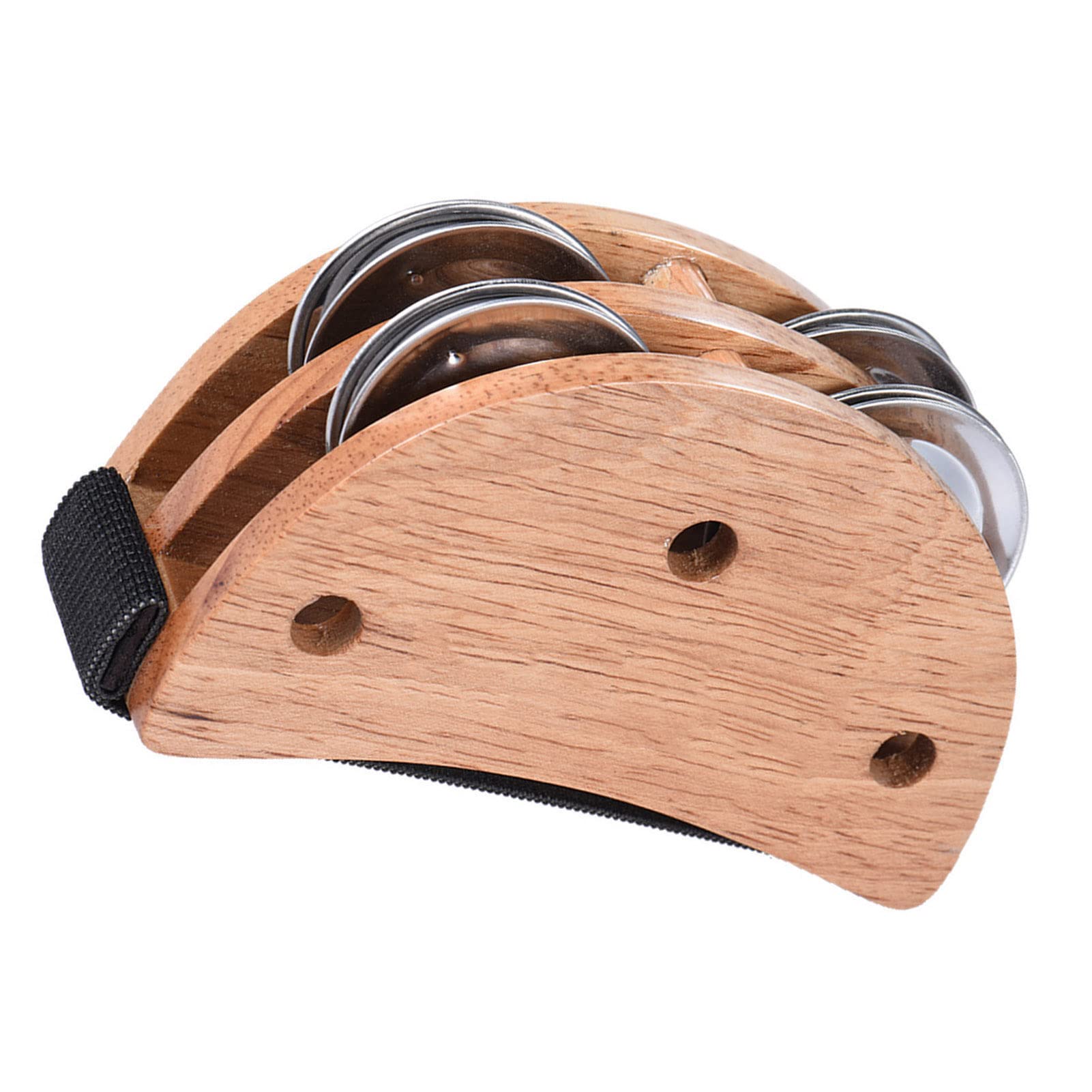summina Elliptical Cajon Box Drum Accessory Foot Jingle Tambourine for Hand Percussion Instruments Burlywood