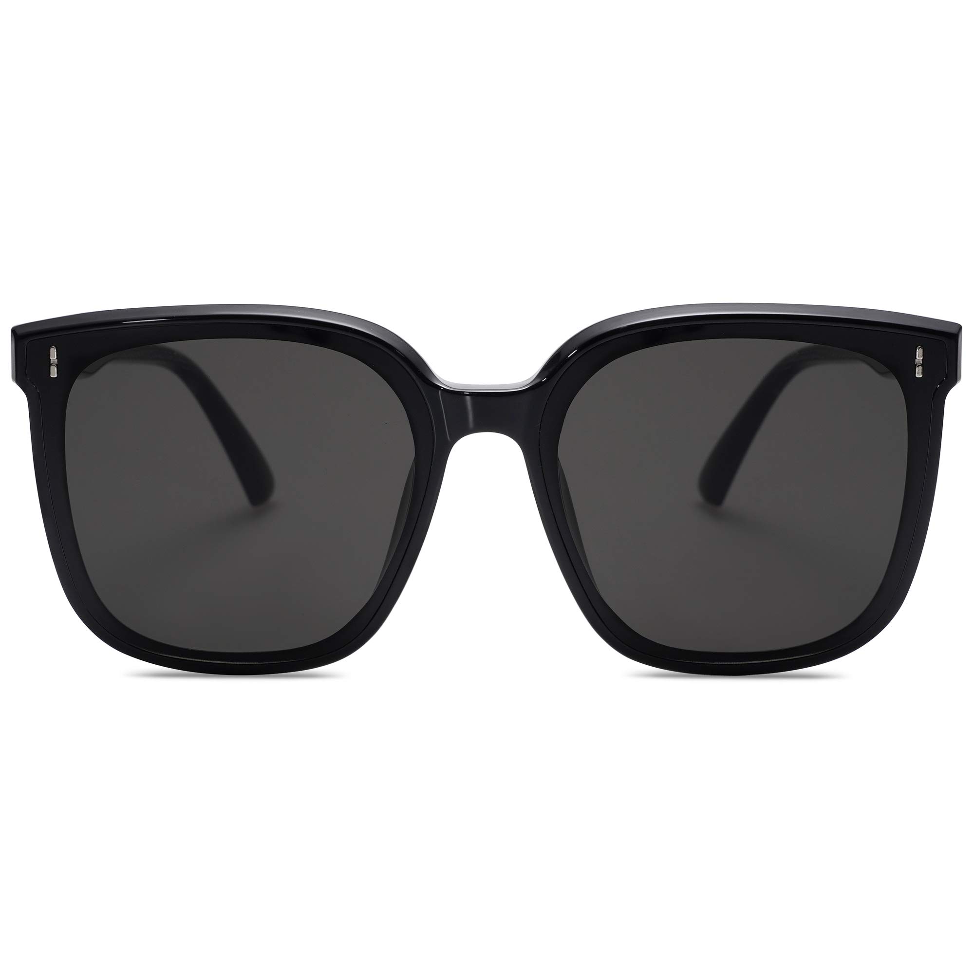 SOJOS Sunglasses for Women Men Vintage Style Shades SJ2157,Black/Grey
