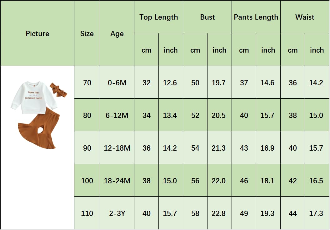 Molgkyo Toddler Baby Girl Halloween Clothes Set Long Sleeve Letter Sweatshirt Tops Pumpkin Bell Bottom Pants Set Fall Outfits (A-B White, 2-3 Years)