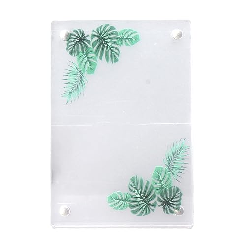 Photo Frame, Simple Cleaning, Sturdy Magnetic Tabletop Decorative Frame for Photos in Clear Acrylic for Cards (Monstera Leaves)