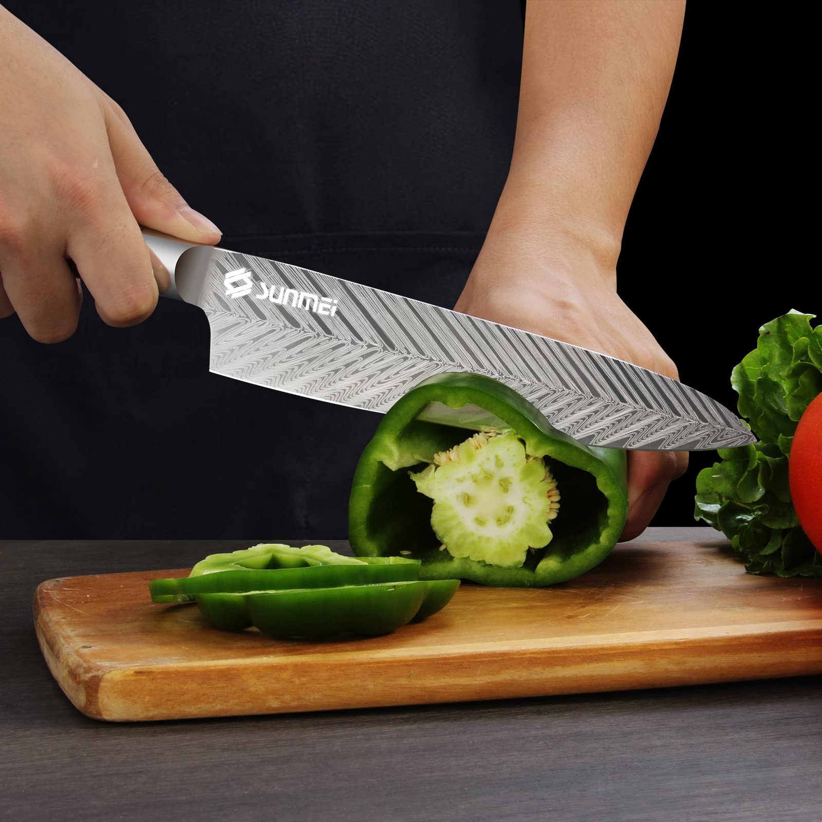 Sunmei Japanese Chef Knife - Japanese High Carbon Stainless Steel Chef's Knives 8 Inch Pro Kitchen Knife with Beautiful Resin handle and Gift Box