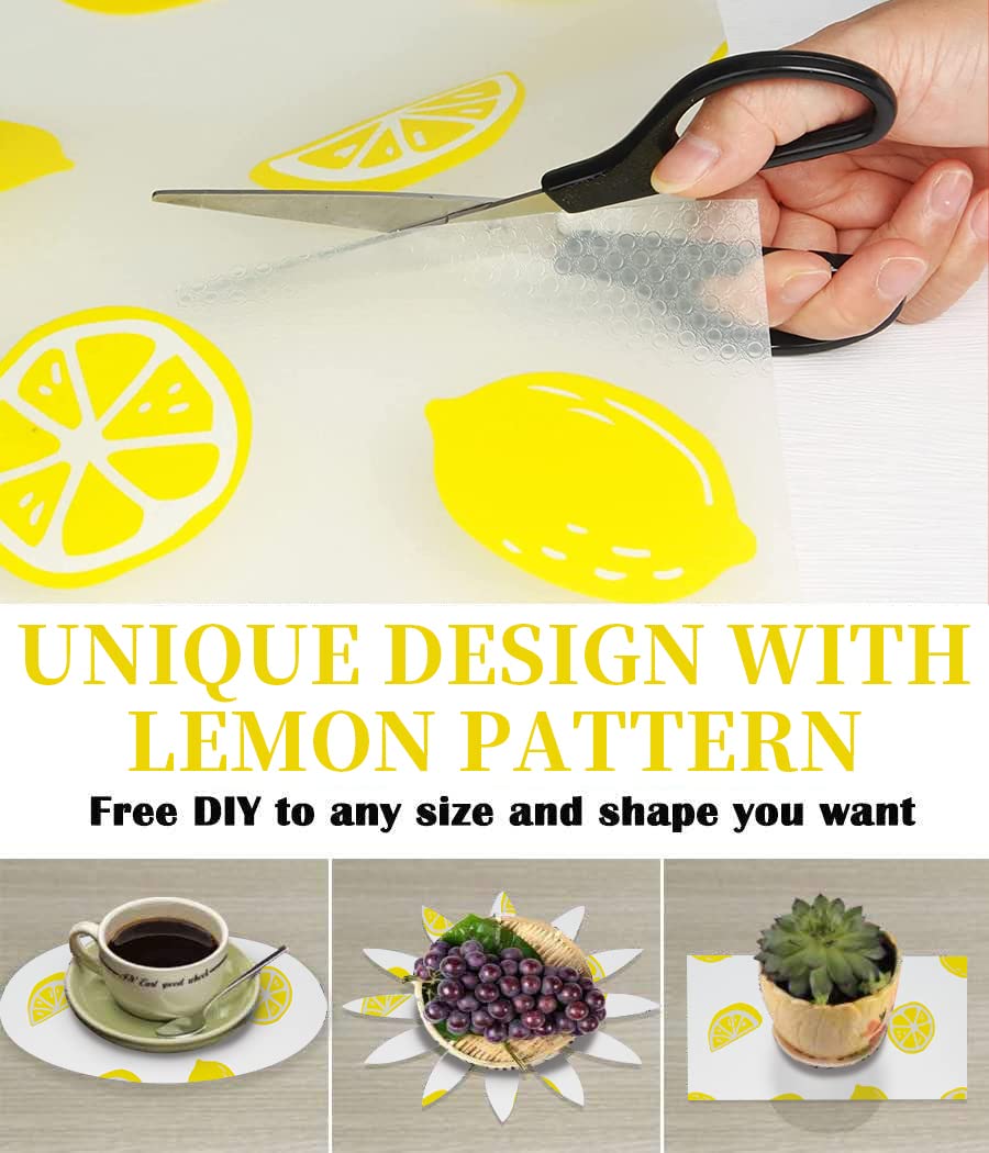 Shelf Liner for Kitchen Cabinets Non-Adhesive Drawer Liner Non-Slip Refrigerator Liner Waterproof Fridge Pad Cupboard Mat Easy Placemats, 17.7"× 59"