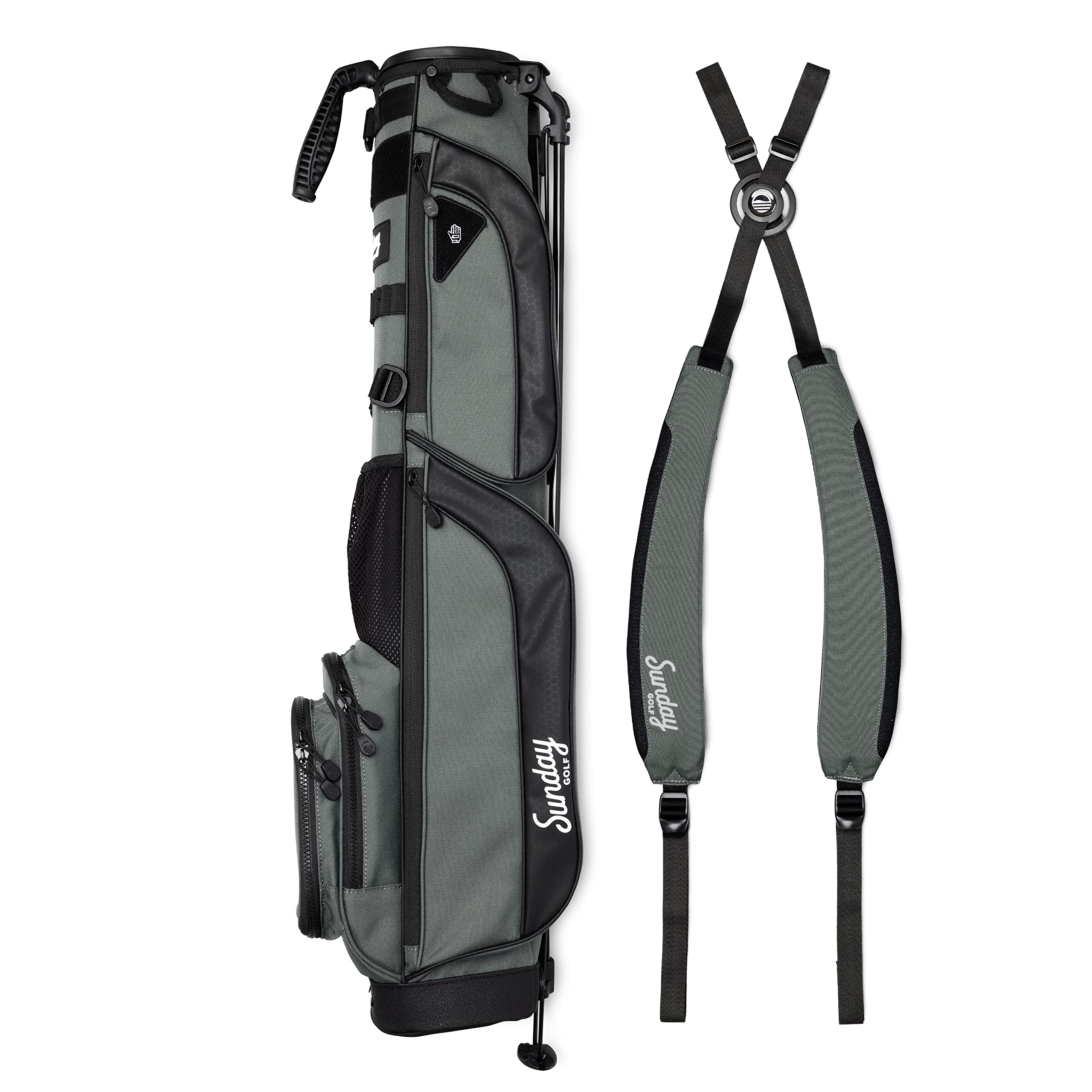 Sunday Golf Loma XL Bag - Golf Bag with Strap and Stand β Easy to Carry Pitch n Putt Golf Bag β Golf Stand Bag for The Driving Range, Par 3 and Executive Courses 3.4 pounds (Midnight Green)