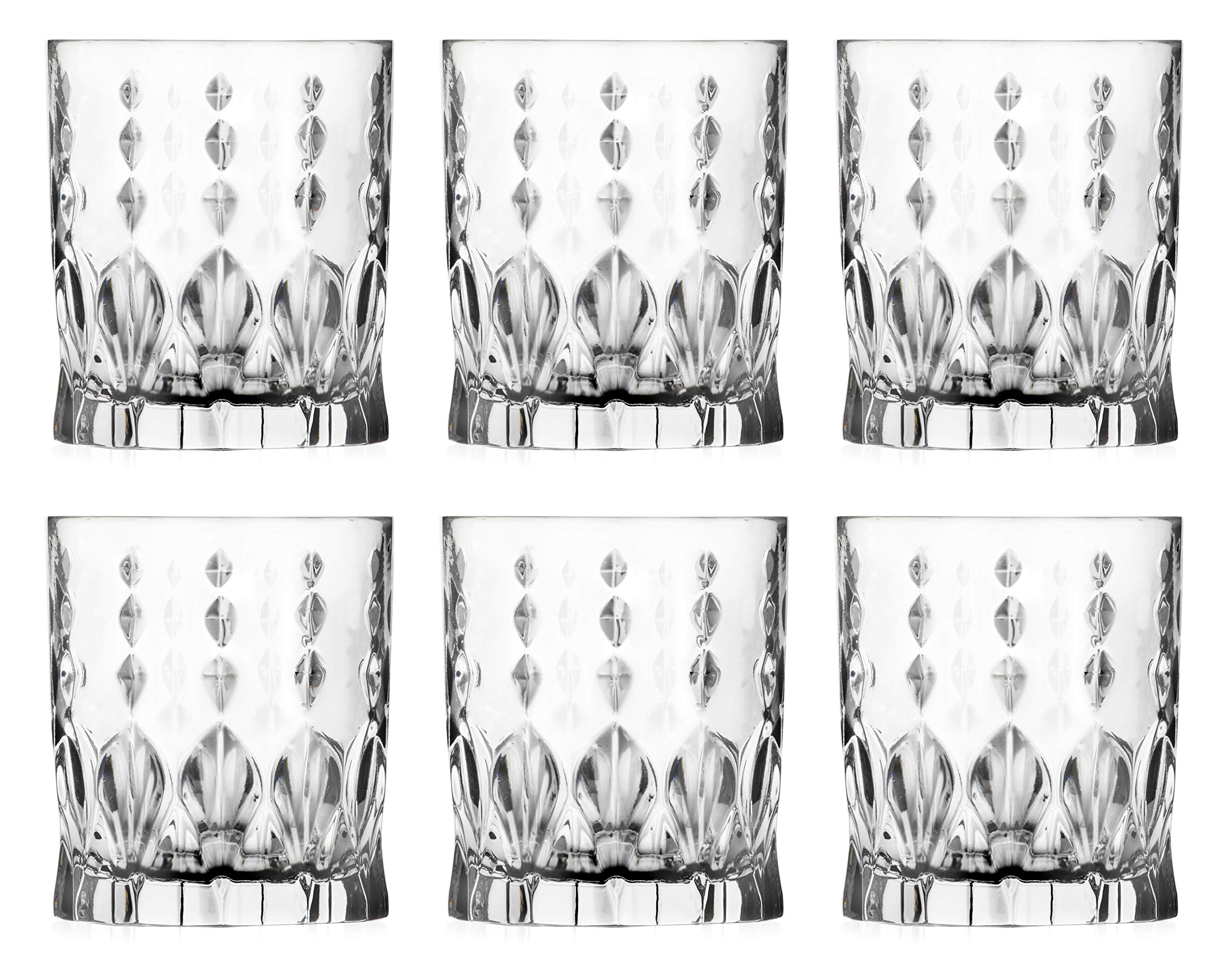Tumbler Glass - Double Old Fashioned - Set of 6 Glasses - Designed DOF crystal tumblers - For Whiskey - Bourbon - Water - Beverage - Drinking Glasses - 11.5 oz. - Made in Europe By Barski